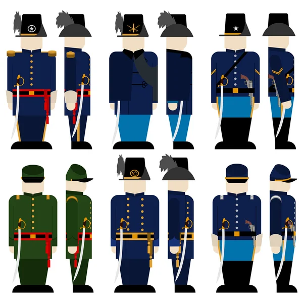 Union And Confederate Soldiers Clipart