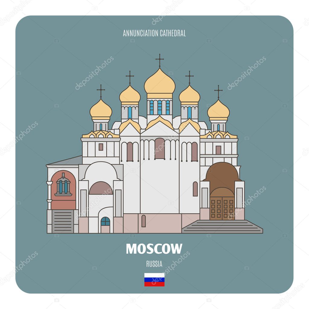 Catedral de Anunciación en Moscú, Rusia. Símbolos arquitectónicos de ...