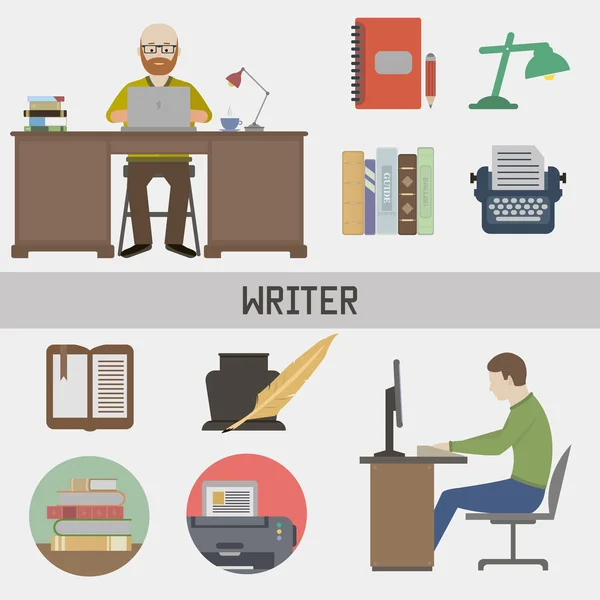 Writer background Vector Art Stock Images | Depositphotos