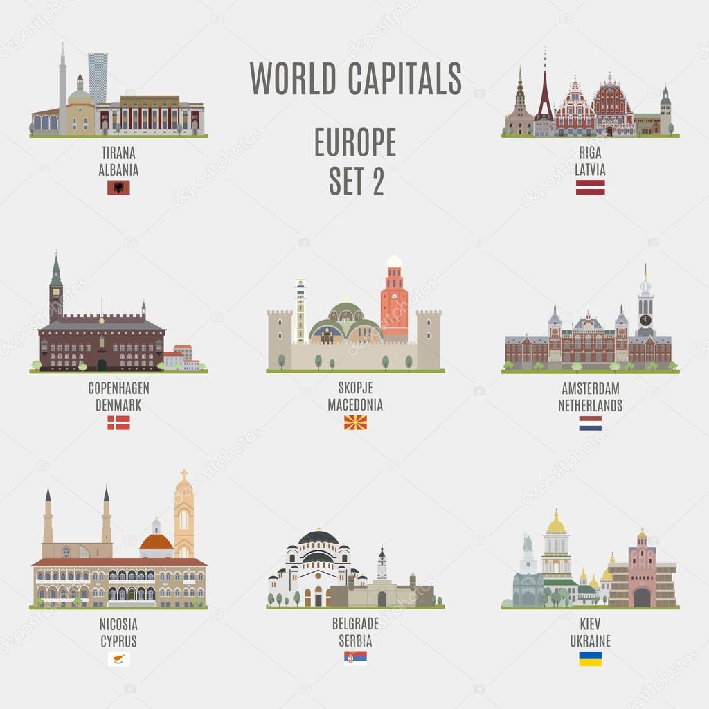 World capitals.Famous Places — Stock Vector © Romul-2009 #91425066