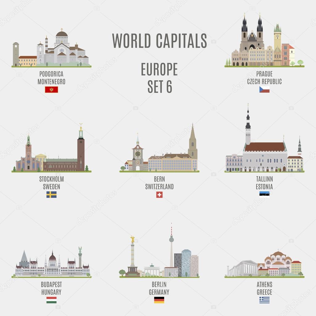 World capitals.Famous Places — Stock Vector © Romul-2009 #91425070