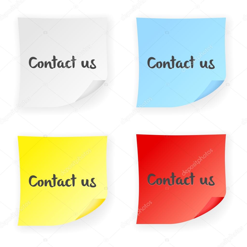 Stick note contact us Stock Vector Image by ©julydfg #108833882