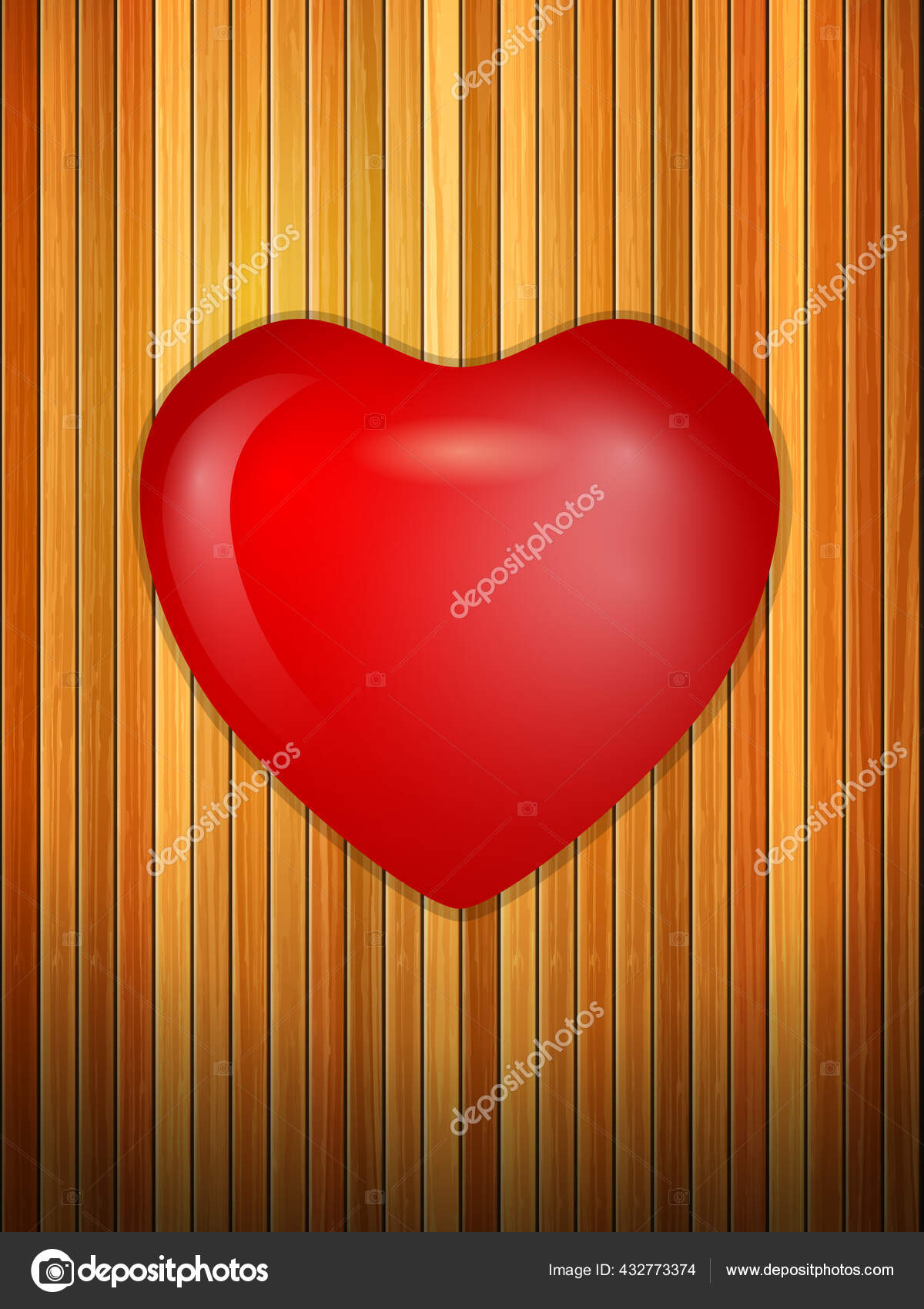 Red Heart Background Formed Wooden Planks Stock Vector by ©julydfg ...