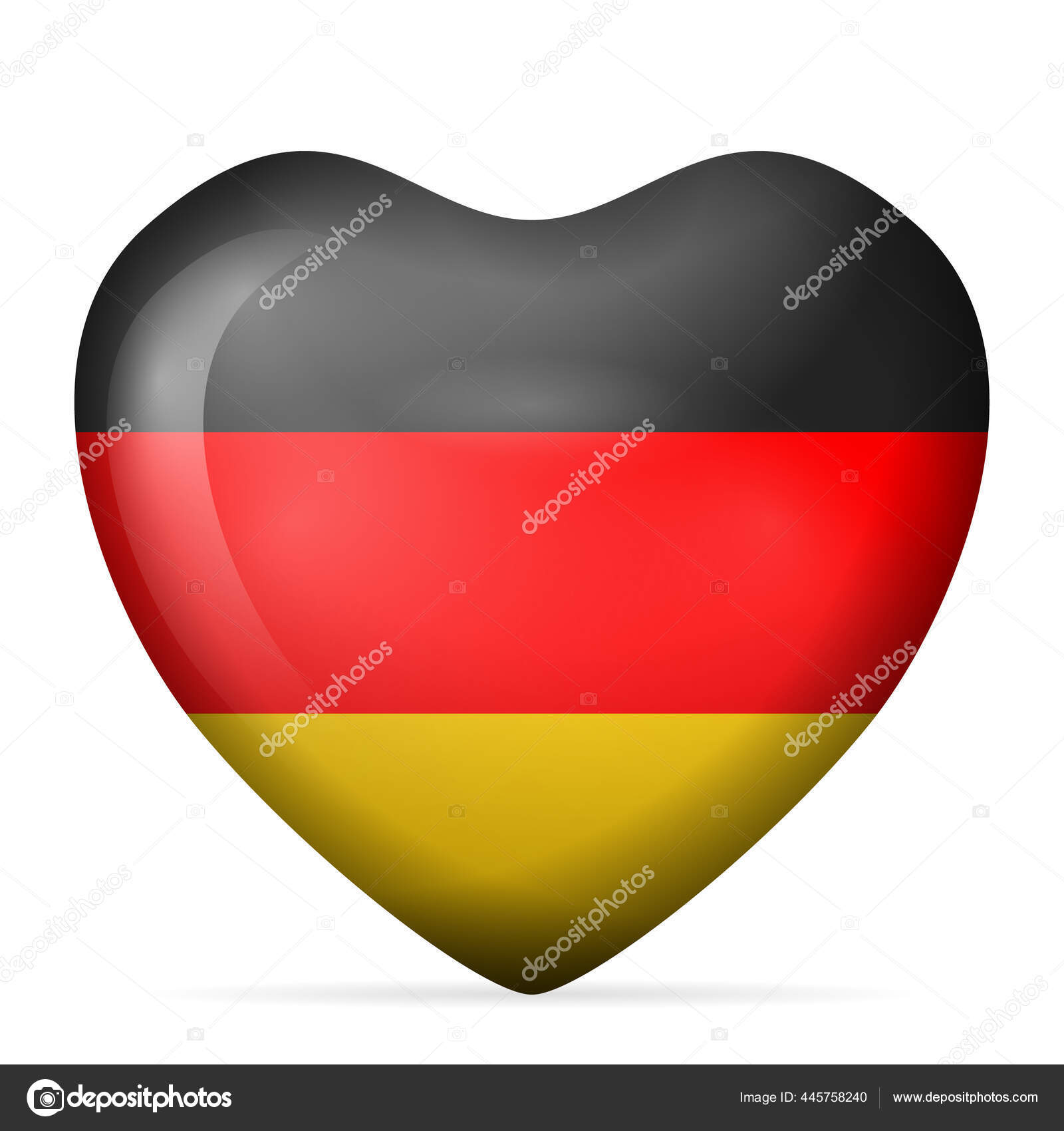 Heart Germany Flag White Background Vector Illustration Stock Vector by ...