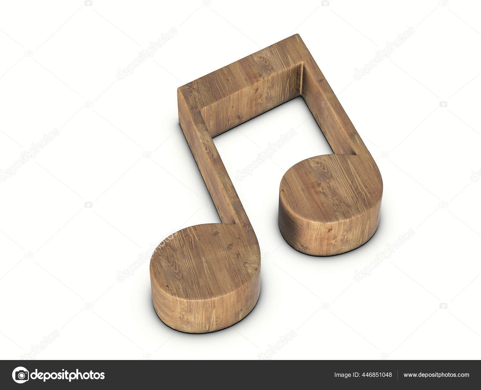 Wood Music Note Symbol White Background Illustration Stock Photo by ...