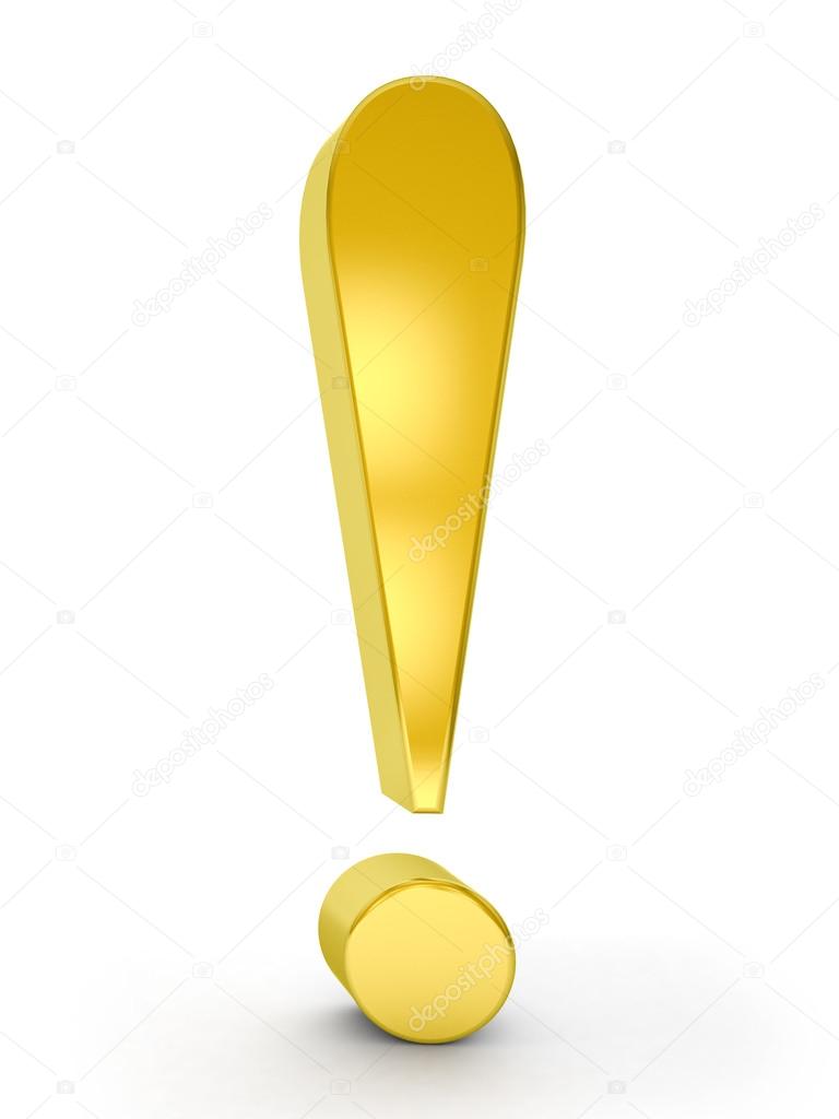 Gold exclamation mark symbol Stock Photo by ©julydfg 59700851