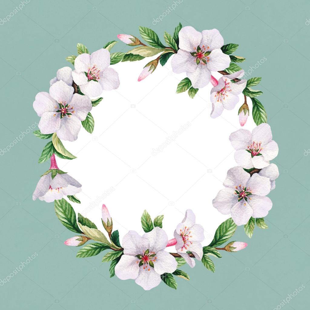 Marco floral de acuarela. Perfecto para tarjeta de felicitación o ...