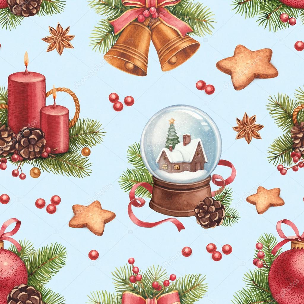 Vintage Christmas pattern — Stock Photo © Sashsmir #110934526