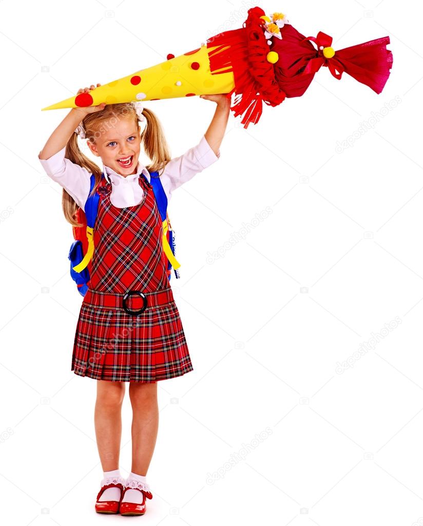 Child with school cone. Stock Photo by ©poznyakov 52108717