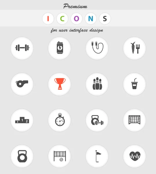 20 fitness icons, gym, sport, workout, training color rounded square ...