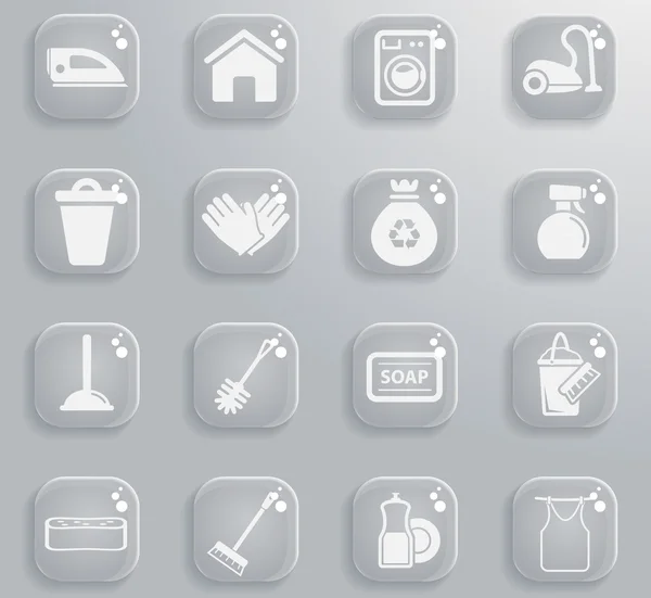 Stickers - Cleaning Icons — Stock Vector © franciscabrel #15325901