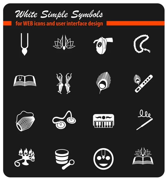 Hare Krishna Icons Set Flat Design Long Shadow Stock Vector Image by ...