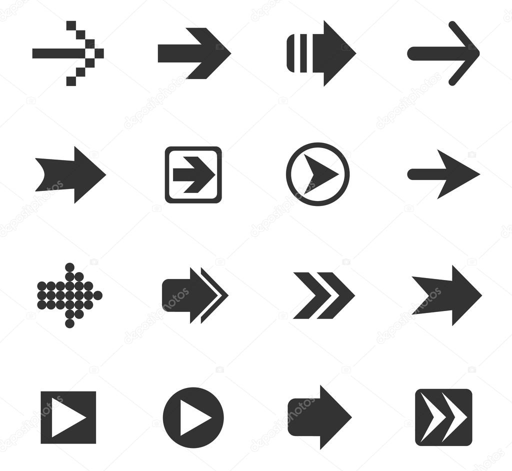 Arrow icon set Stock Vector by ©ayax55 124030344