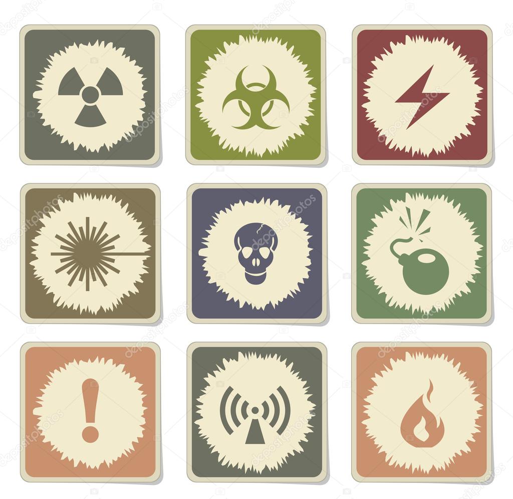 Hazard Sign Icons — Stock Vector © ayax55 #86630784