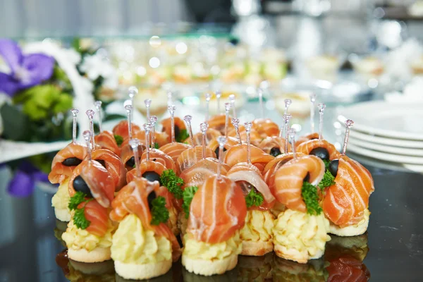Catering service table with food set — Stock Photo © kalinovsky #57504403