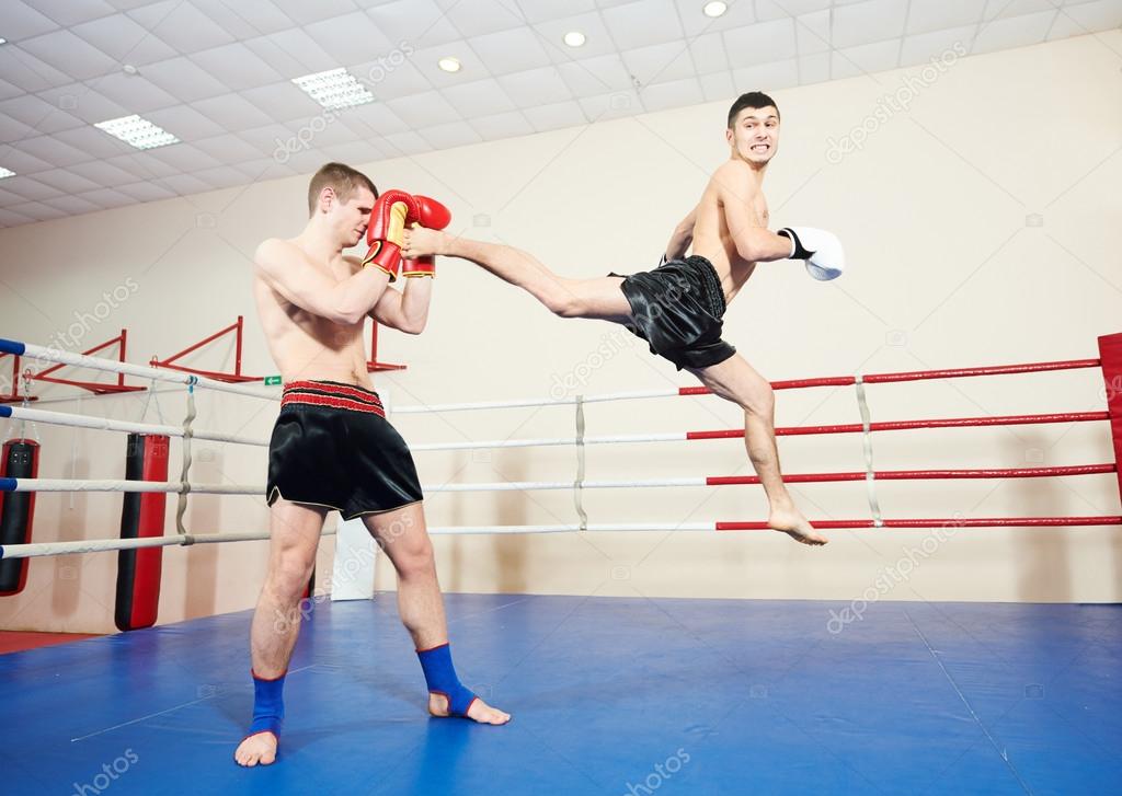 Muai thai fighting technique — Stock Photo © kalinovsky #69658997