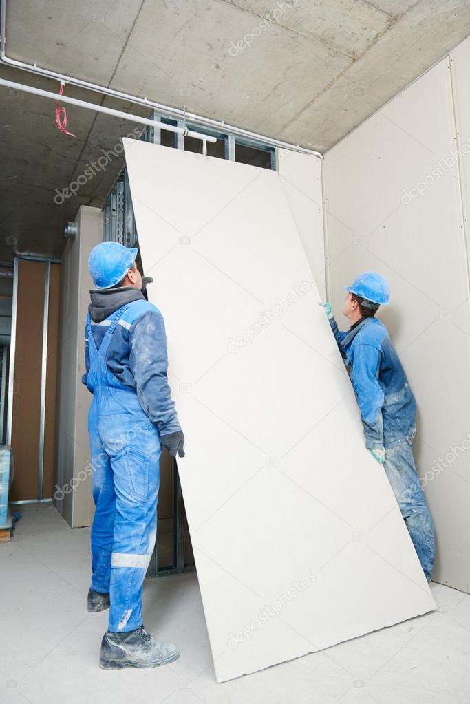 Gypsum plaster board walling installation — Stock Photo © kalinovsky ...