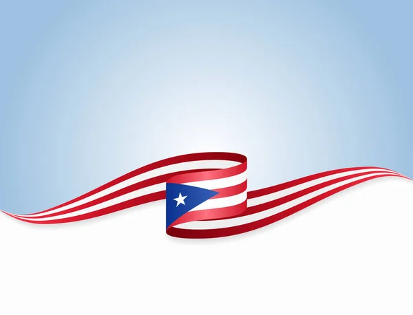Puerto Rican wavy flag. Vector illustration. Stock Vector Image by ...