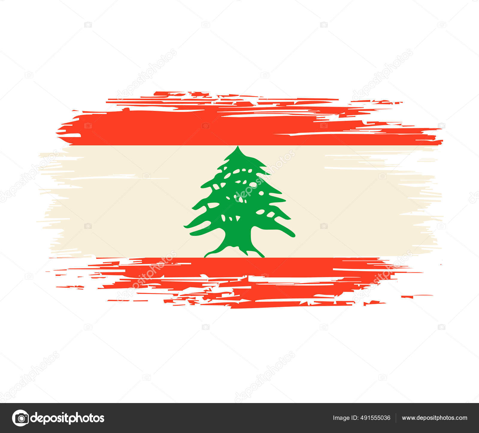 Lebanese flag brush grunge background. Vector illustration. Stock ...
