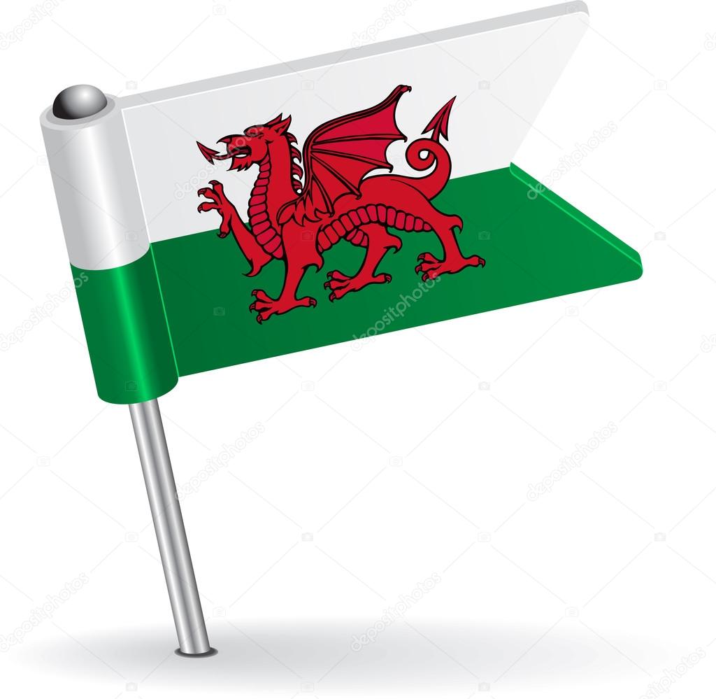 Welsh pin icon flag. Vector illustration Stock Vector by ©khvost 61850577
