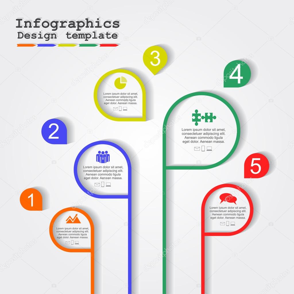 Infographic report template with lines and icons. Vector Stock Vector ...