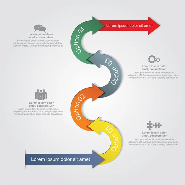 Infographic report template with arrows and icons. Vector — Stock ...