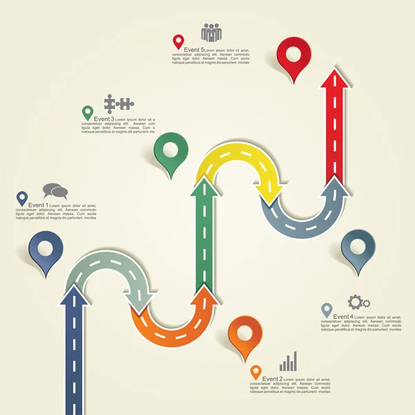 Infographic report template with arrows and icons. Vector — Stock ...