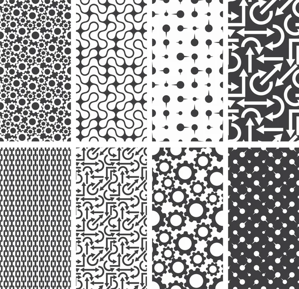 Set of seamless patterns backgrounds. Vector illustration. — Stock ...
