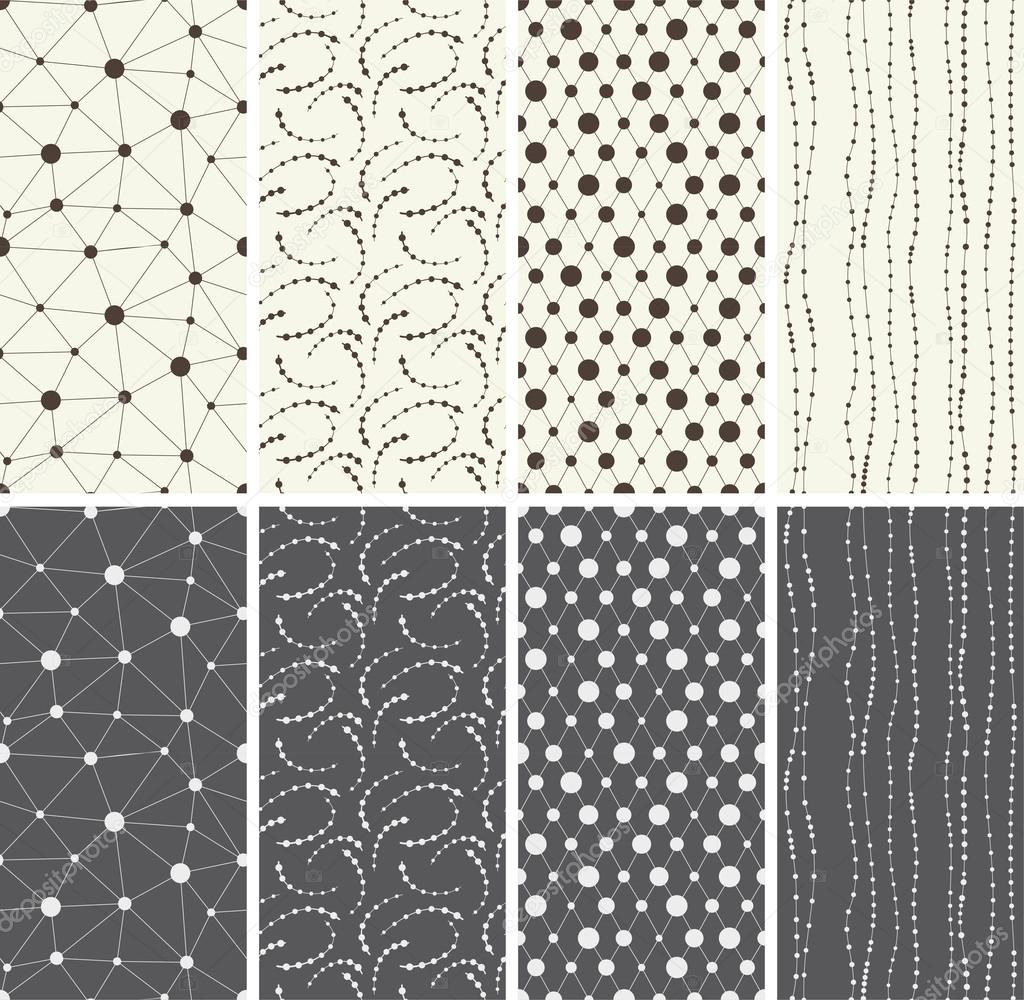 Set of seamless patterns backgrounds. Vector illustration. — Stock ...
