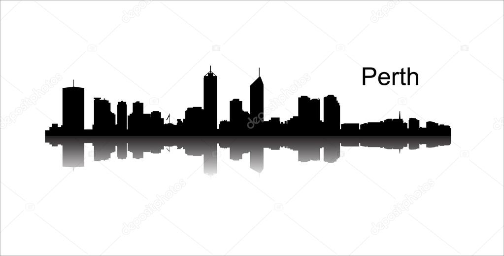 Detailed vector Perth silhouette skyline — Stock Vector © Sera57 #101683394