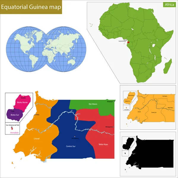 Mapa de guinea ecuatorial imágenes de stock de arte vectorial ...