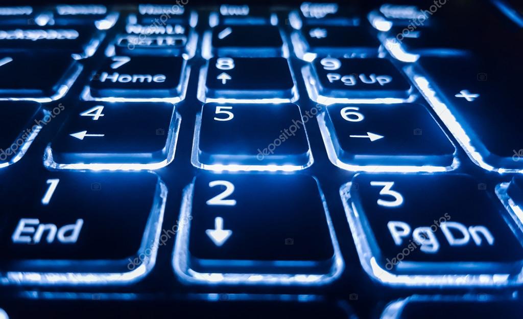 Neon keyboard with enter button. Focus on the . Stock Photo by ©zeffss ...