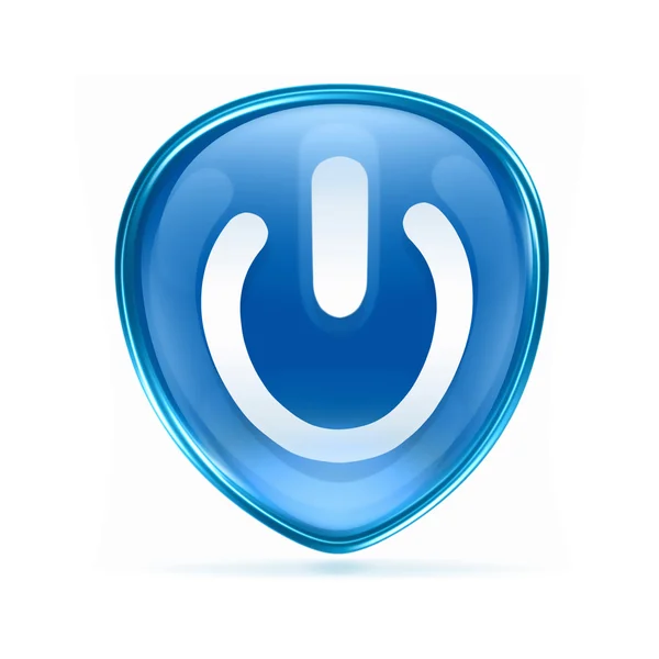 Power button icon dark blue, isolated on black — Stock Photo © zeffss ...