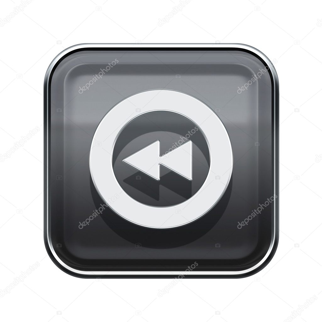 Rewind icon glossy grey, isolated on white — Stock Photo © zeffss #61284839