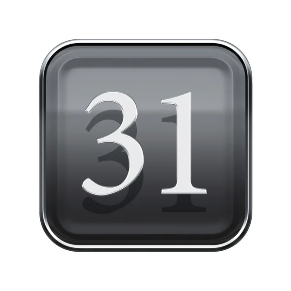 Number three grey glossy, isolated on white background — Stock Photo ...