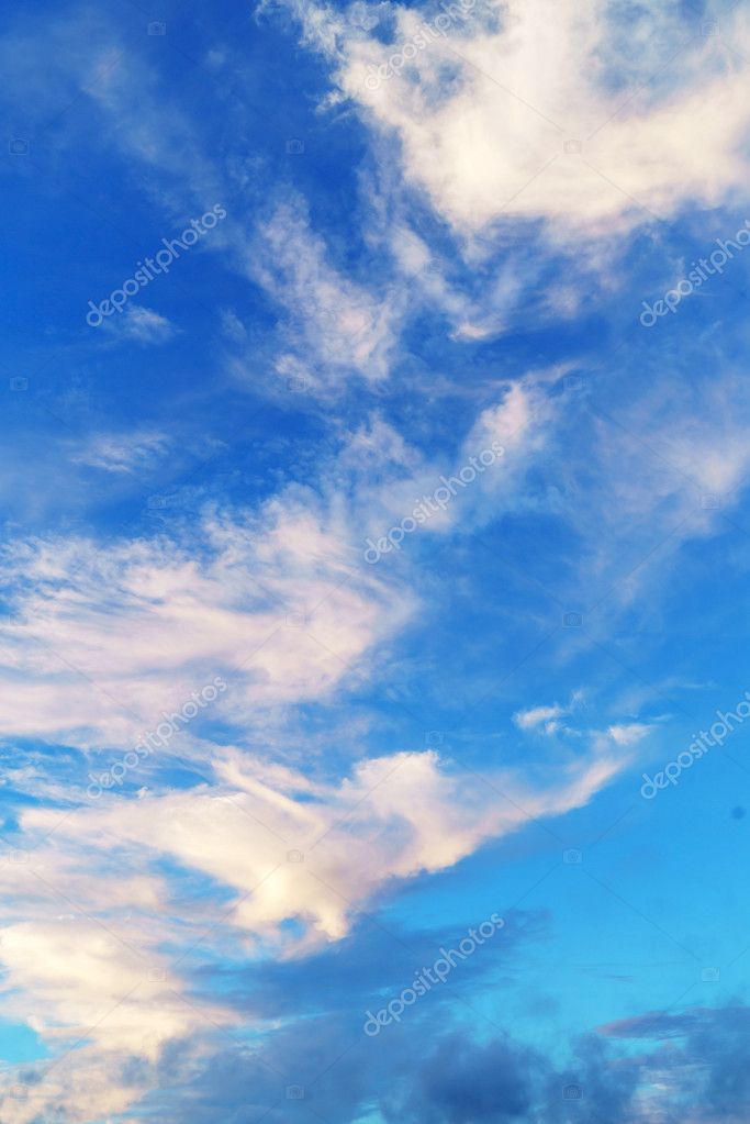 Beautiful blue sky with clouds Stock Photo by ©Shebeko 121317050