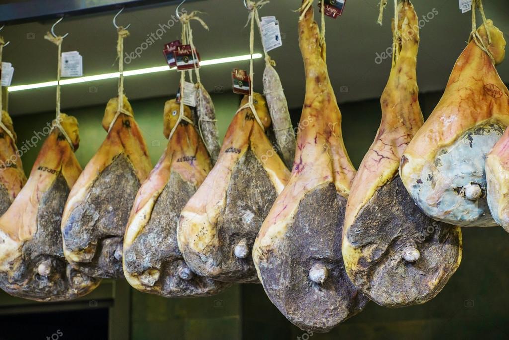 Jamon legs hanging Stock Photo by ©Shebeko 89791302