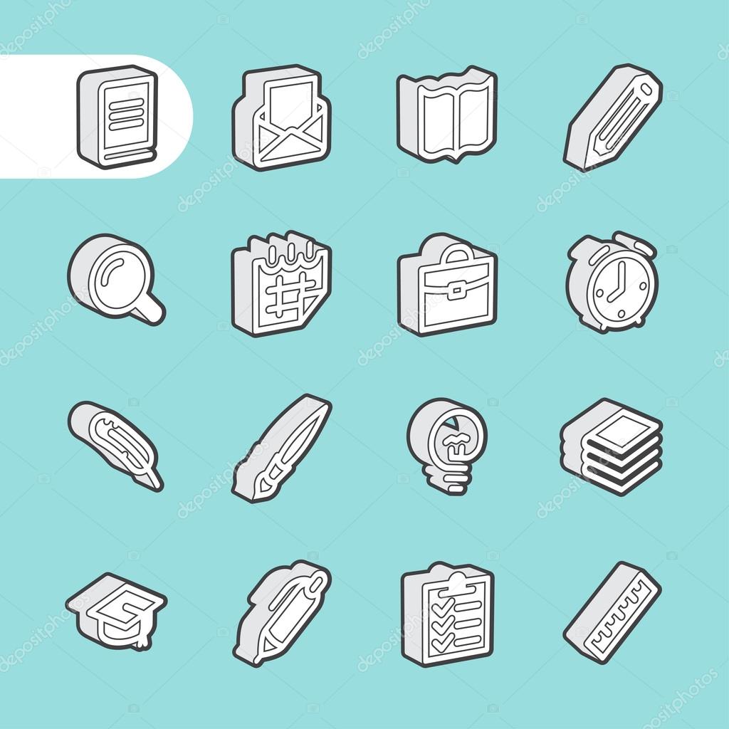 3D Fat Line Icons Stock Vector Image by ©nrey_ad #101575644