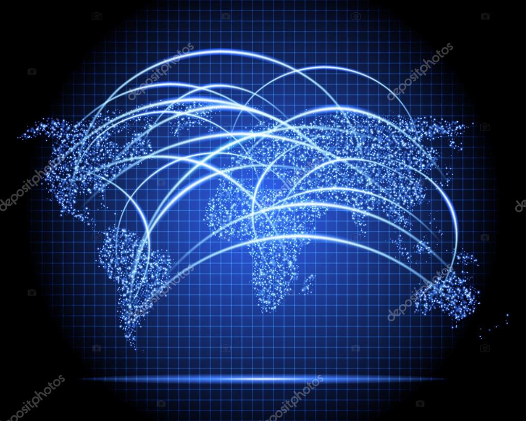 Neon world map radar Stock Vector Image by ©nrey_ad #117167440