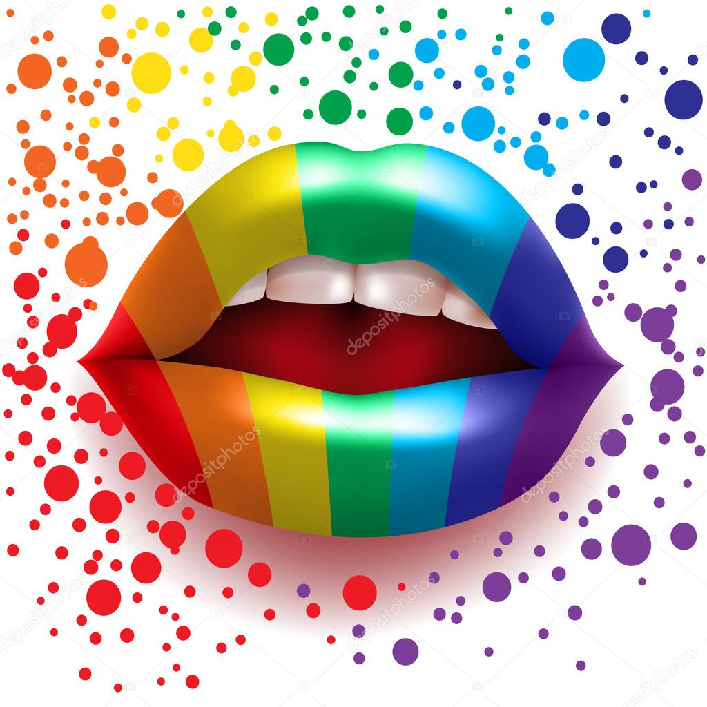Vector Rainbow Lips Rainbow Lips — Stock Vector © Nreyad 53517003