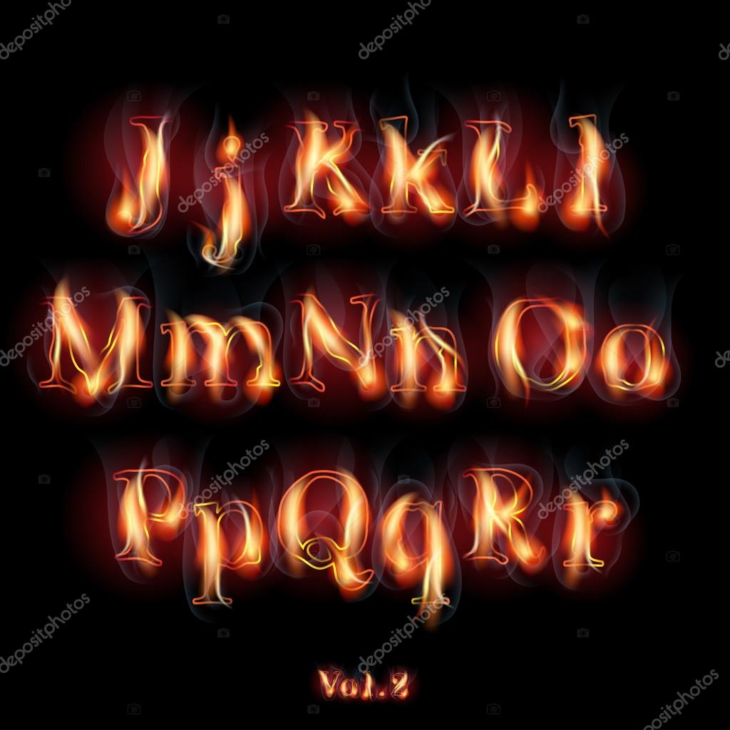 Burning Letters — Stock Vector © nrey_ad #55686155