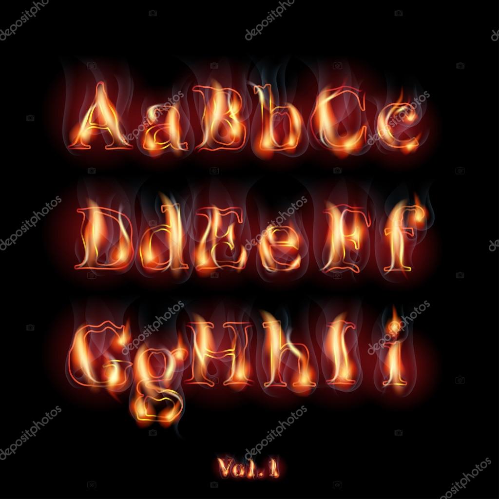 Burning Letters — Stock Vector © nrey_ad #55686163