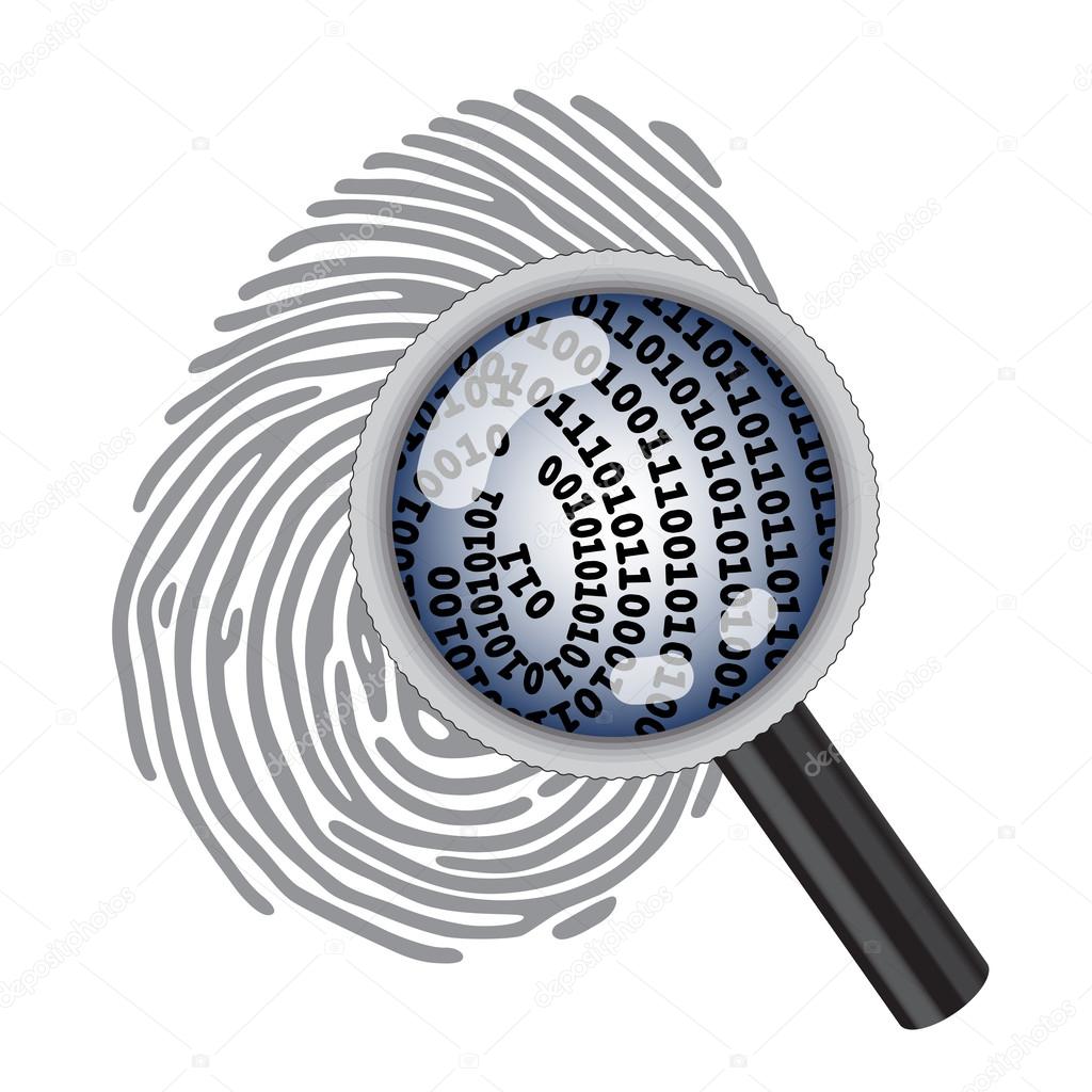 Finger print with magnifying glass — Stock Vector © nrey_ad #63634287 Finger print with magnifying glass — Stock Vector © nrey_ad #63634287