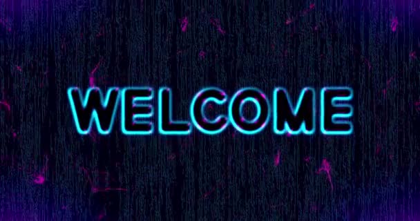 Welcome Glowing Text Motion Background Shiny Particles Animation ...