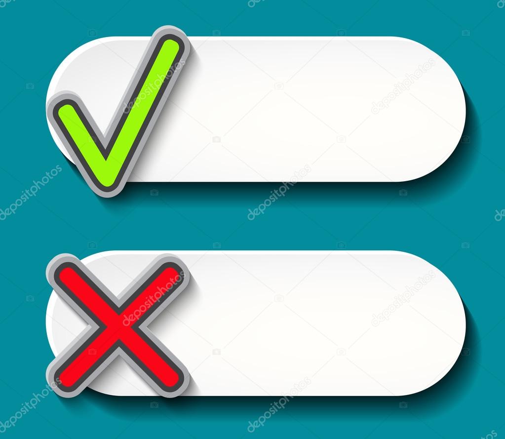 Green and red checkmark Stock Vector Image by ©Ciklamen #83062254