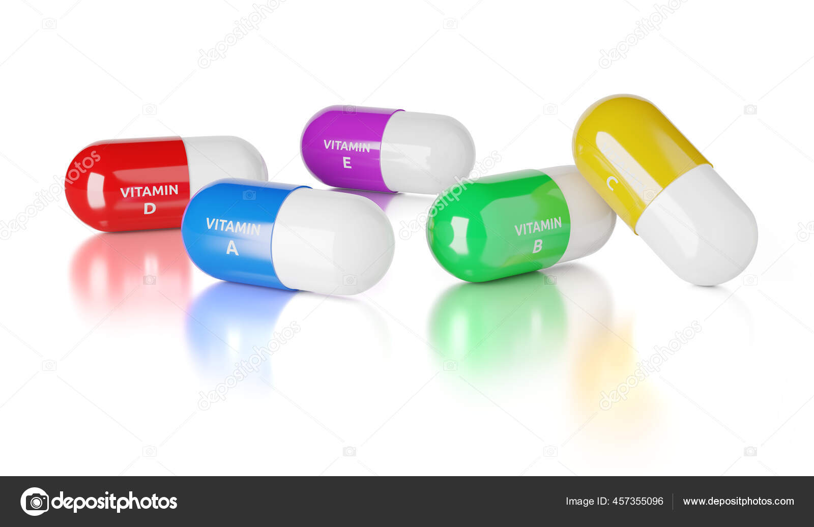Multivitamin Capsules Isolated White Background Illustration Stock ...