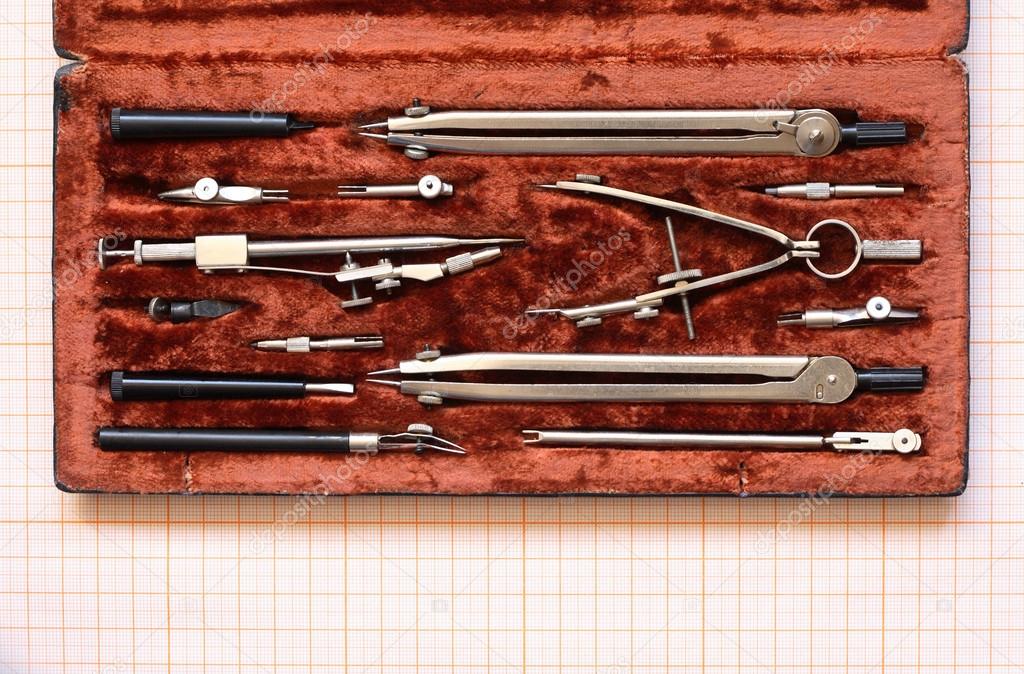 Drawing Instrument On Graph Paper — Stock Photo © kvkirillov #87507584