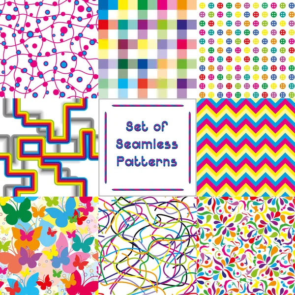 Big set stylish seamless wallpapers — Stock Vector © Amitofo #6598001