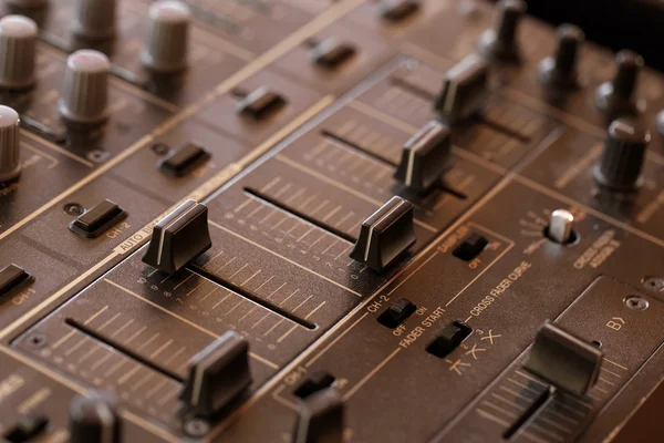 Dj sound mixer with knobs and sliders - Stock Image - Everypixel