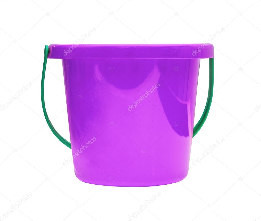 Violet children bucket isolated on a white background Stock Photo by ...